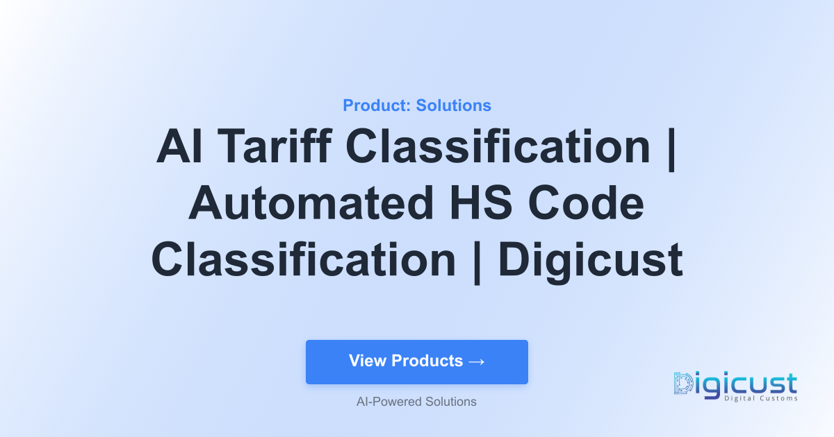 AI Tariff Classification | Automated HS Code Classificati...